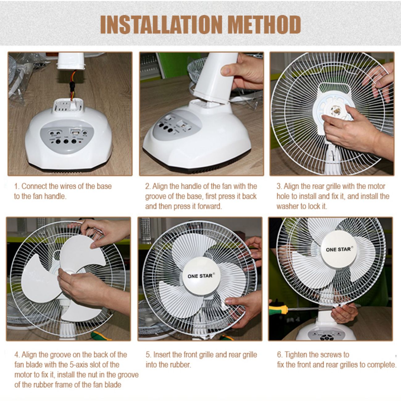 ASL solar electric fan with panel 12 14 Inch standard rechargeable ...