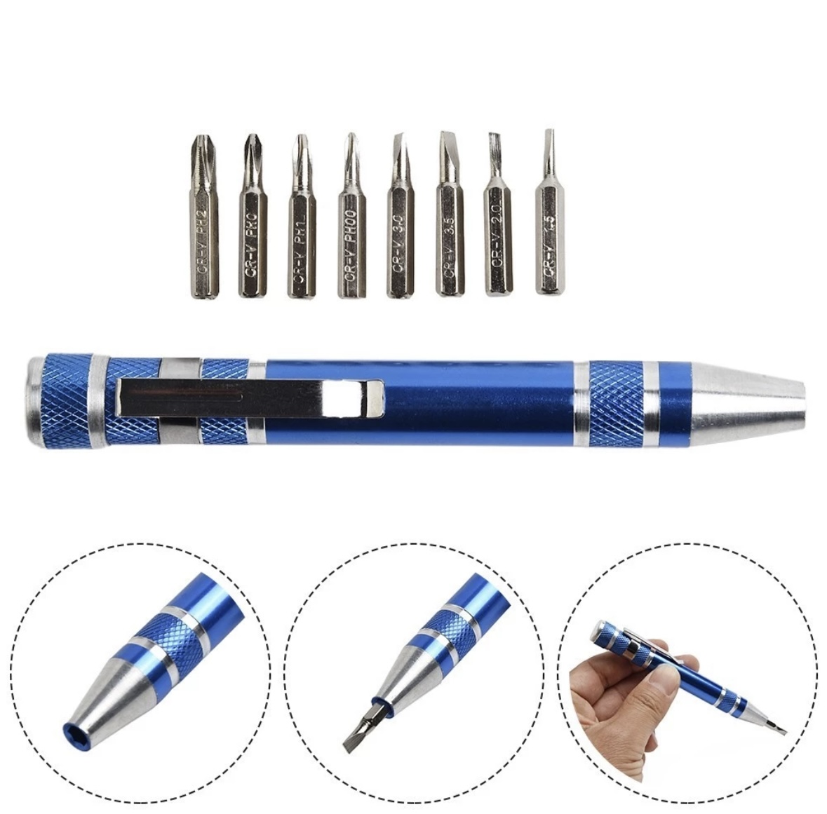 8 In 1 Pocket Precision Mini Screwdriver Pen Multifunction Repair Hand ...