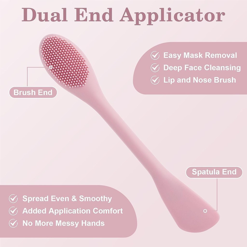 Double-Headed Mask Brush Reusable Silicone Face Cleaner Double Facial ...