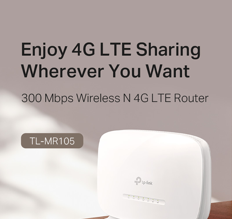 TP-Link | TL-MR105 | Wireless N | 4G | LTE | Wi-Fi | Router | Plug and ...