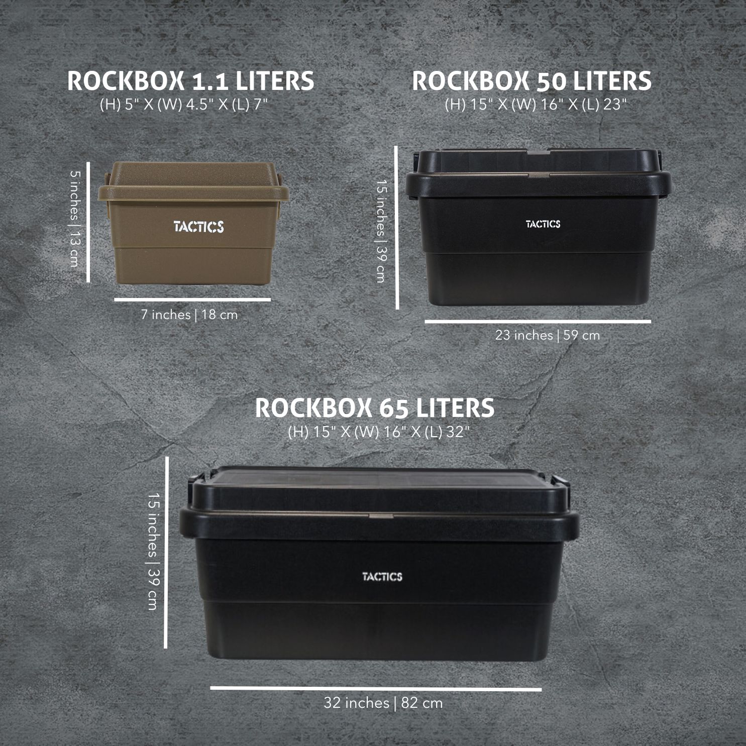 Tactics Rockbox Desktop Storage Box Travel (50L/65L) Collection ...