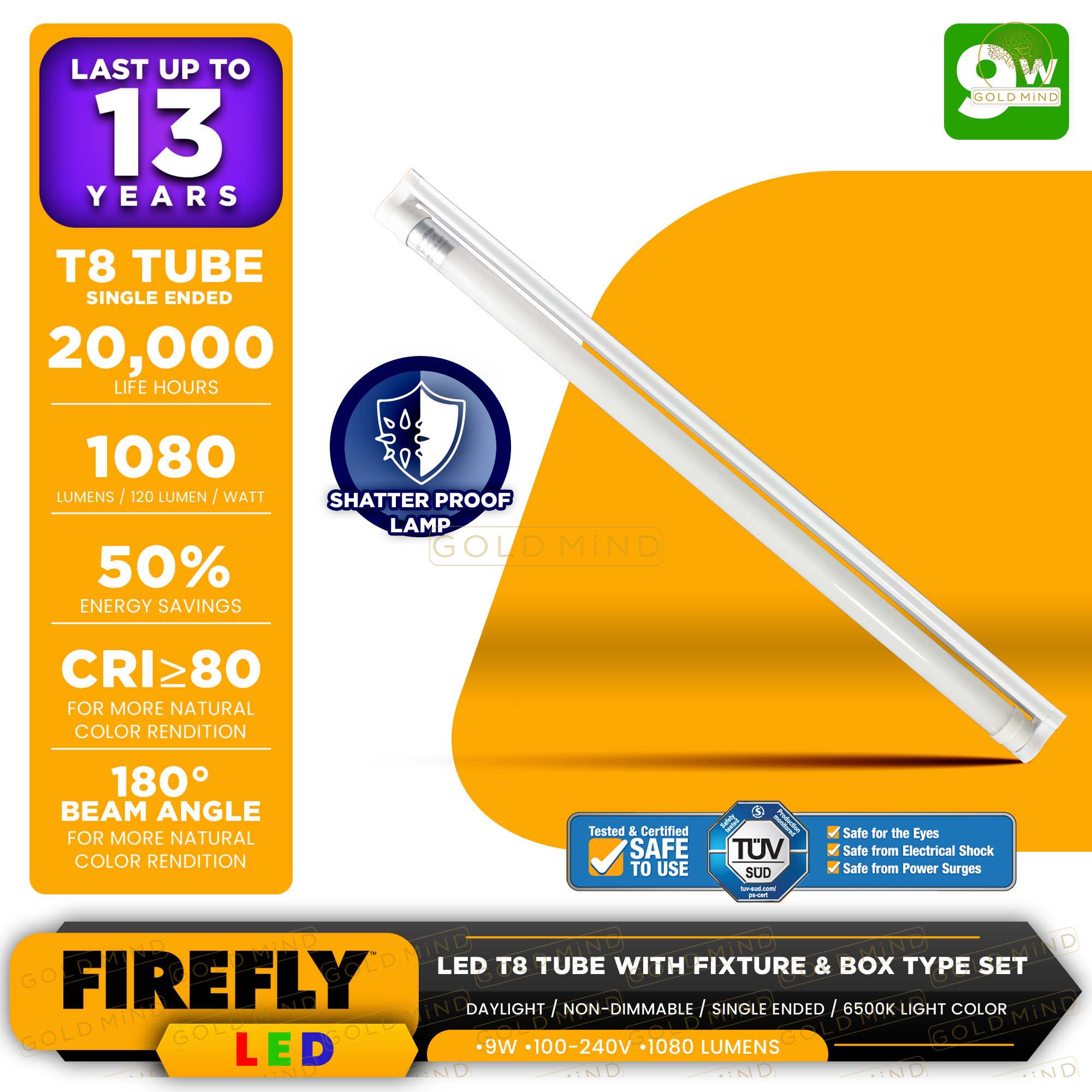 Firefly LED T8 Tube with LED Starter & Tube Box Type Set Single Ended ...