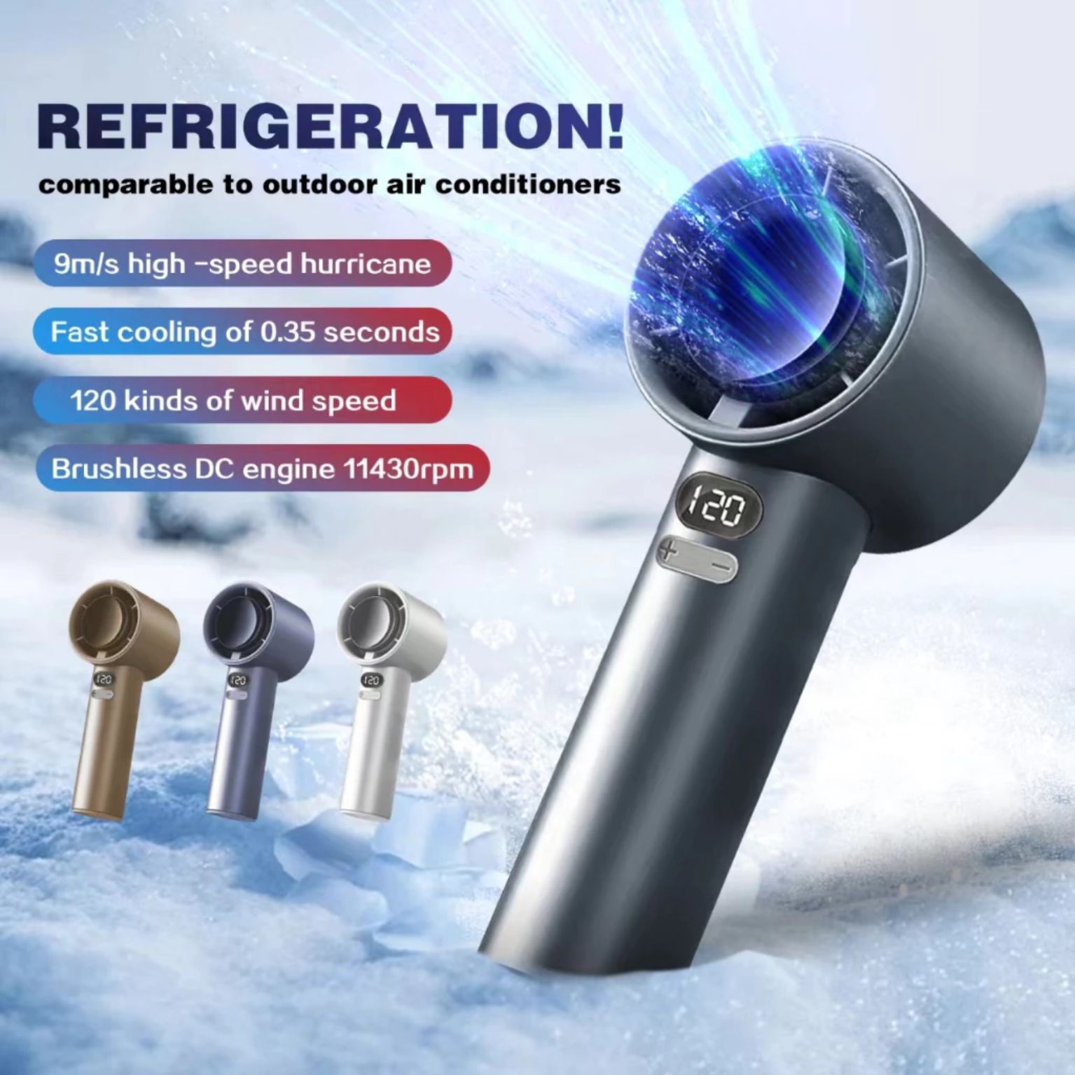 M11 Portable Infinite Turbo Variable Speed Handheld/Desktop Fan ...