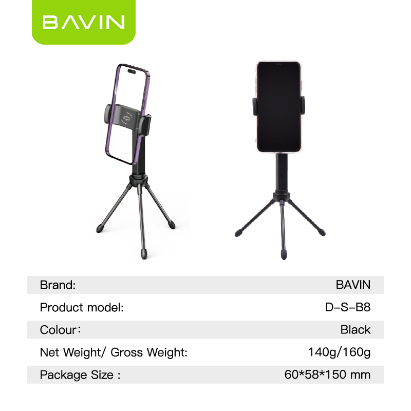 BAVIN B8 Phone Tripod Adjustable Angle Tripod Foldable Stable Phone ...