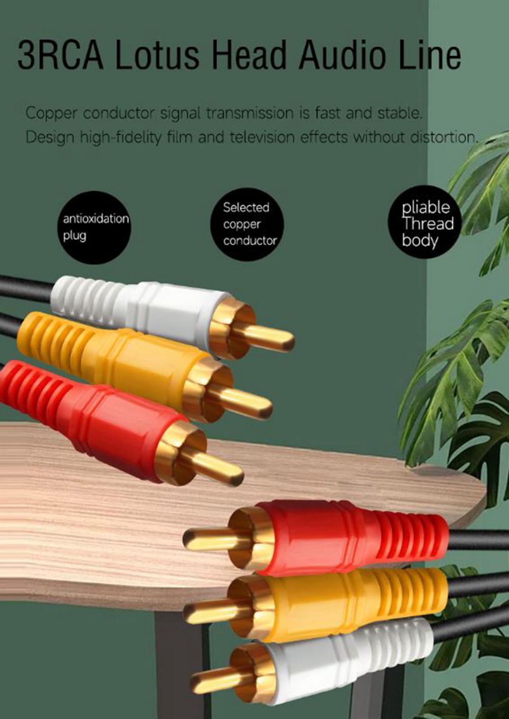 Jack Plug 3 Rca To 3 Rca Cable For Audio Video VHS | Shopee Philippines