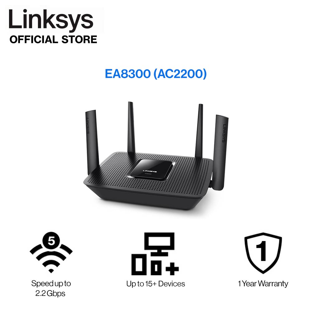 Linksys Max-stream Tri-Band AC2200 WiFi 5 Router (EA8300) | Shopee ...
