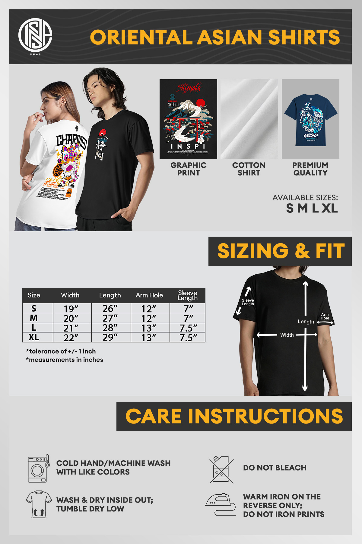 COLLAB By Inspi Tees Oriental Asian Inspired Collection Tshirt for Men ...