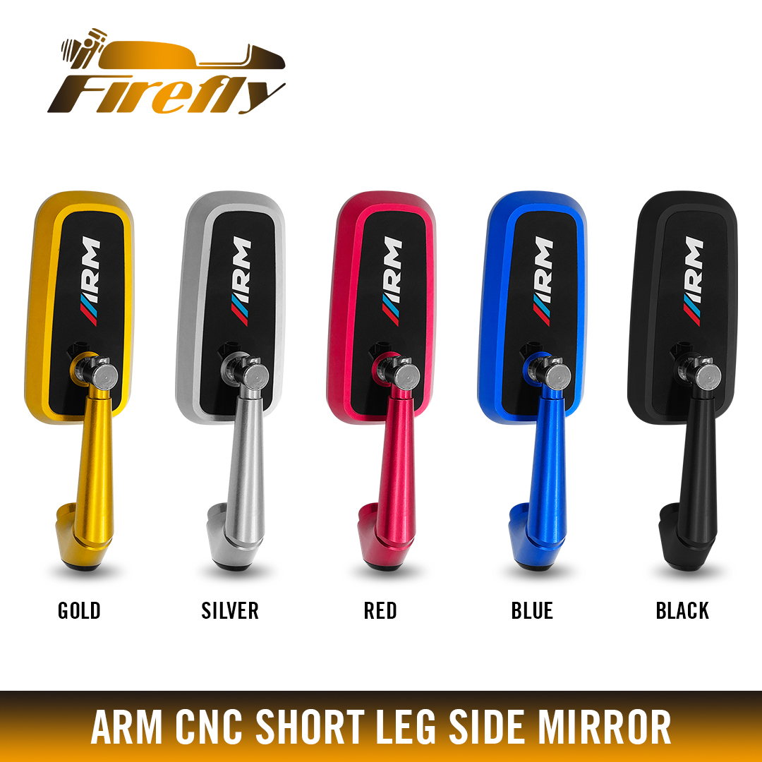 Firefly ARM Short Leg Side Mirror Blue Lens Heavy Duty Material Made in ...