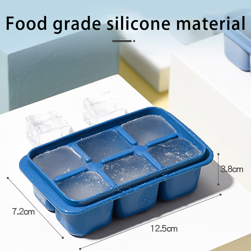 6 grids Silicone with cover Cream Whiskey Cocktail Cold Drink Ice ...