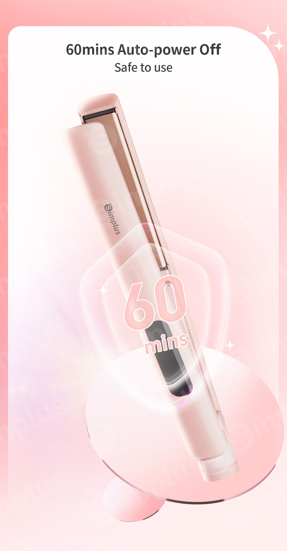 Simplus Hair Straightener LCD Display 9 Temperatures ZFBA003 | Shopee Philippines