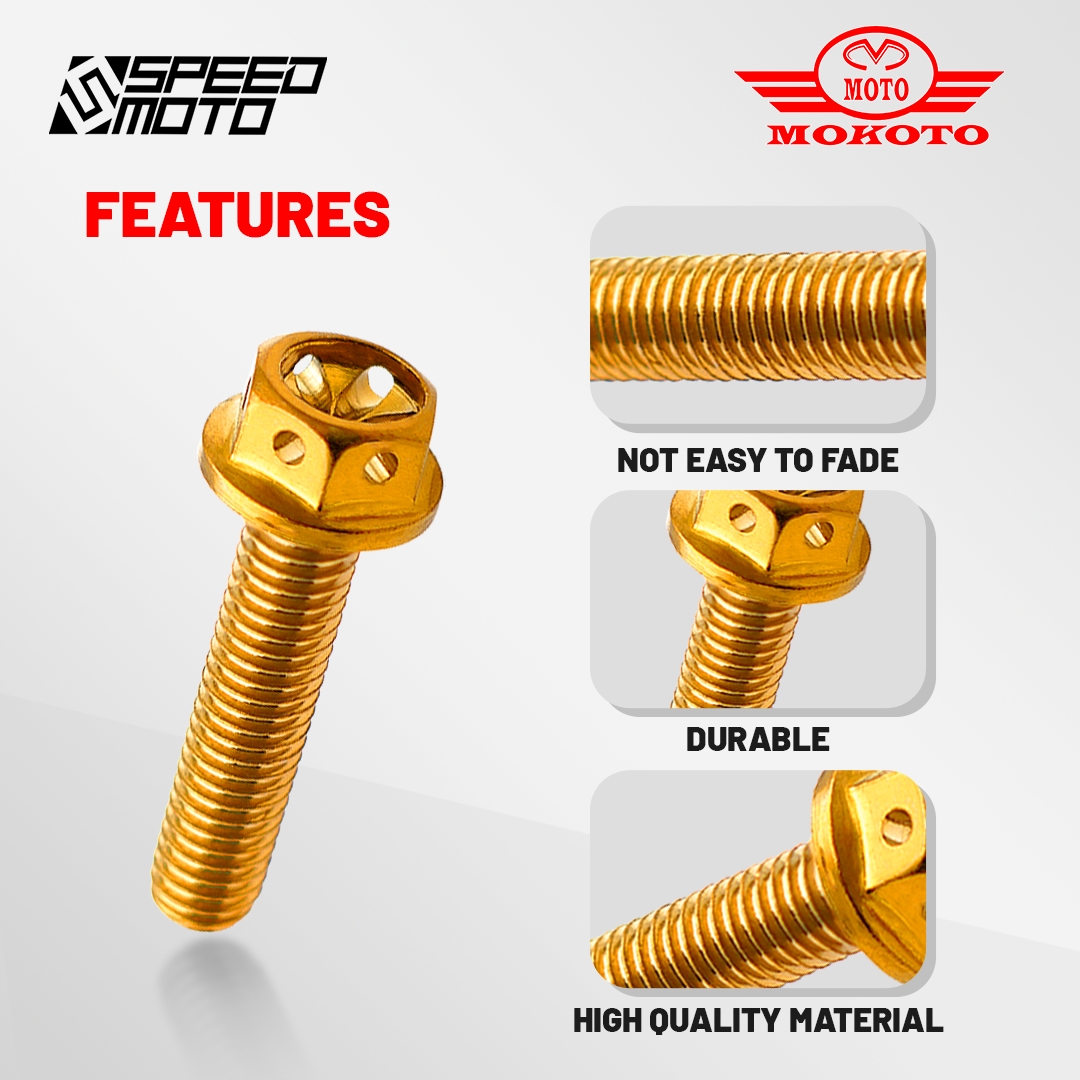HONDA CLICK V1 V2 V3 BEAT FI V1 V2 REAR SHOCK GOLD PLATED BOLT FOR ...