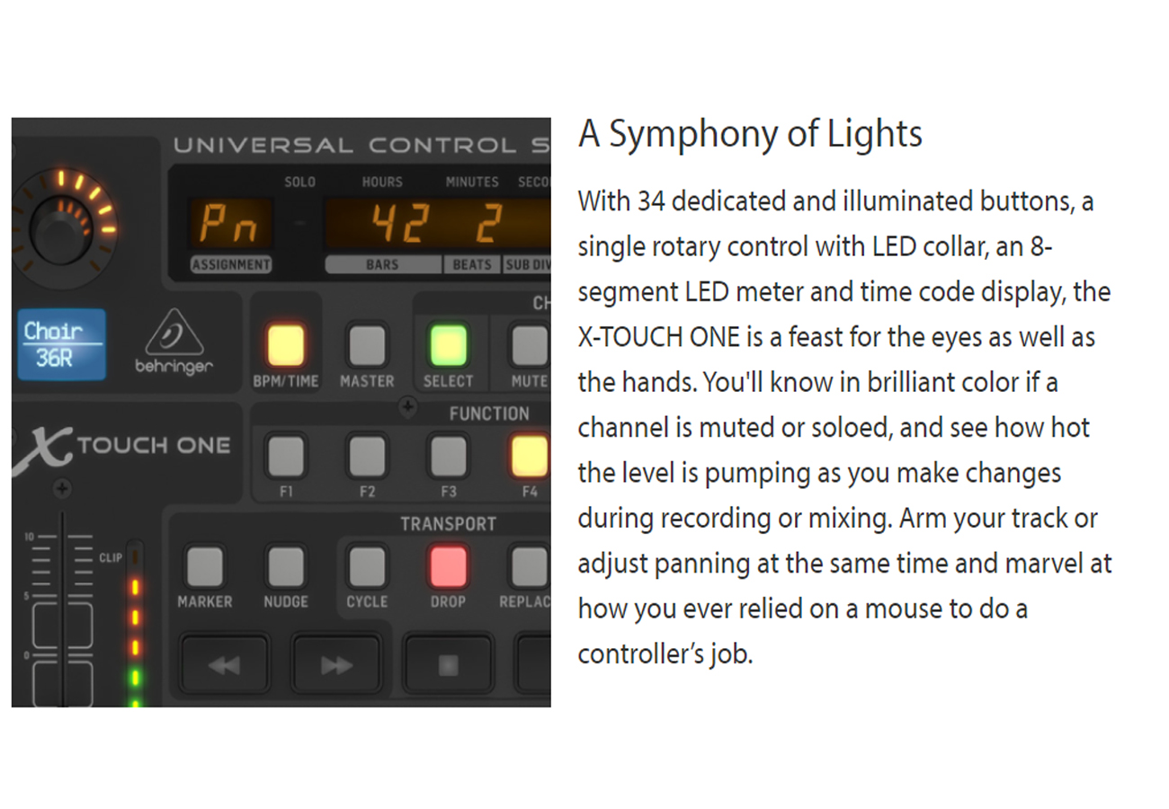 Behringer X-TOUCH ONE Universal Comprehensive Control Surface w/ 6 ...