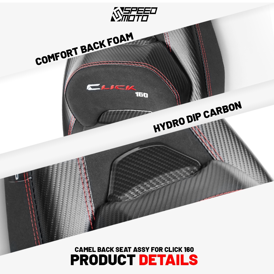 HONDA CLICK 160 CAMEL BACK SEAT ASSY WITH EMBROID LOGO PHIPSON SEAT FOR ...