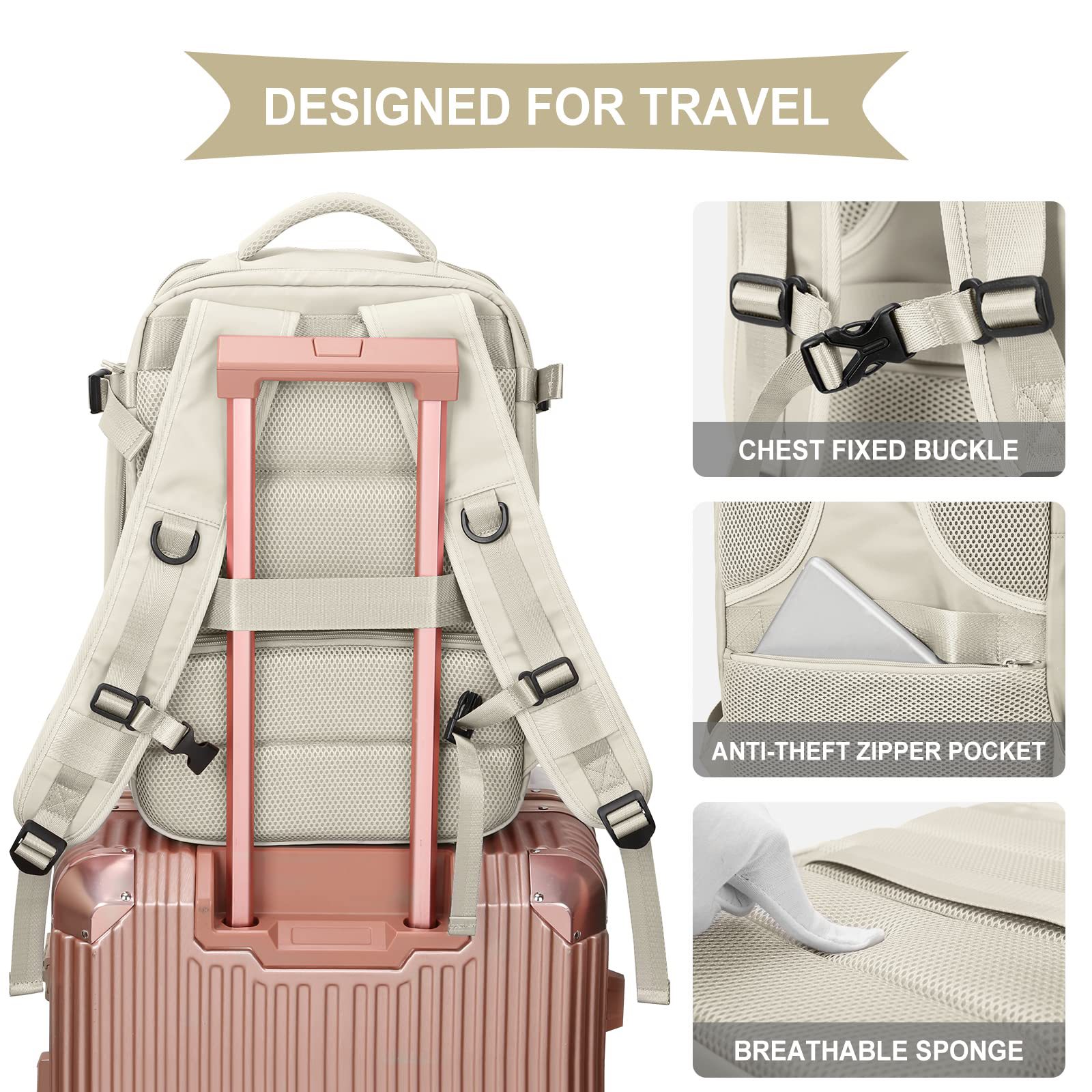 Laptop Backpack 16 inch Multifunction Travel Backpack Waterproof ...