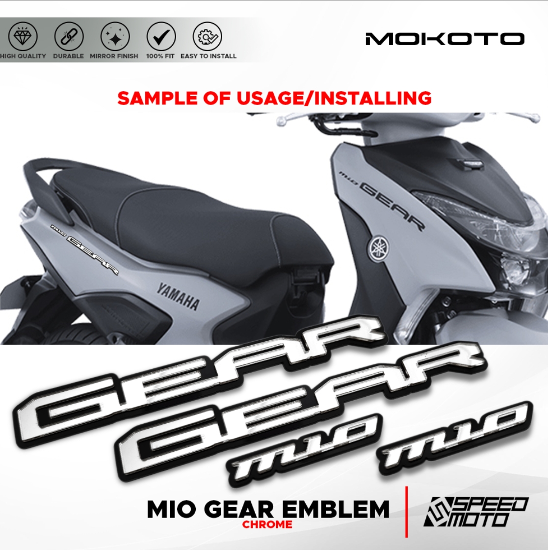 YAMAHA MIO GEAR APANESE STYLE EMBOSSED 3D STICKER EMBLEM LOGO FOR MIO ...