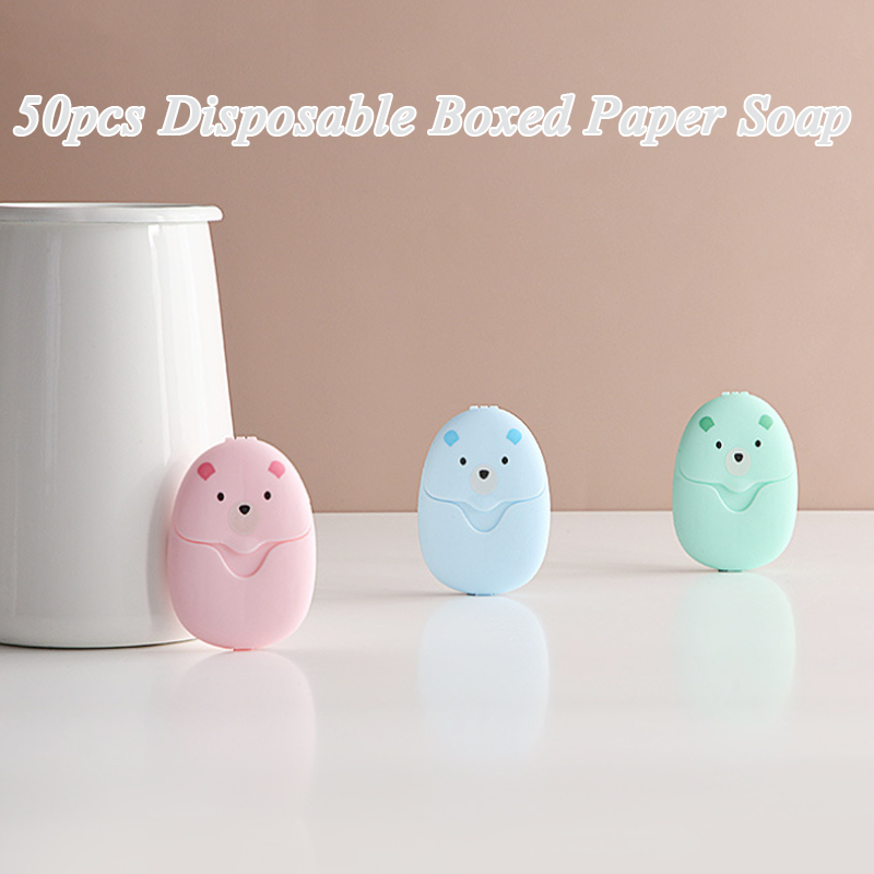 Ready Stock 50pcs Disposable Boxed Paper Soap Travel Portable Hand ...