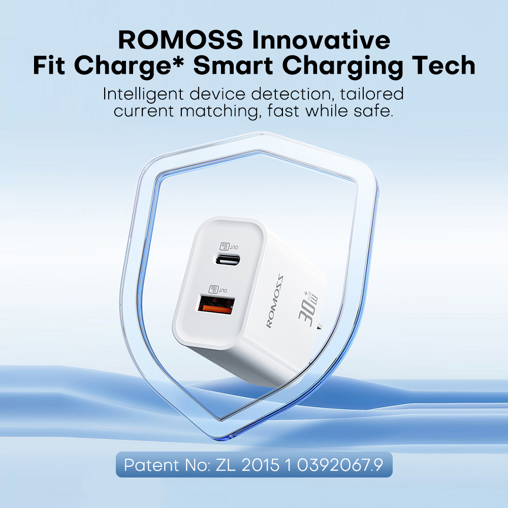 Romoss AC30RD PD30W USB Type C Fast Charger QC PD 3.0 Dual Port Mini ...