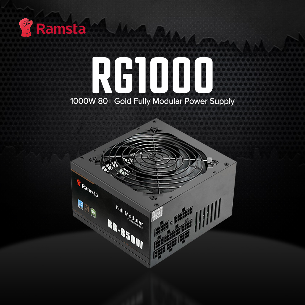 EasyPC| Ramsta RG1000 1000W 80+ Gold Fully Modular Power Supply ...