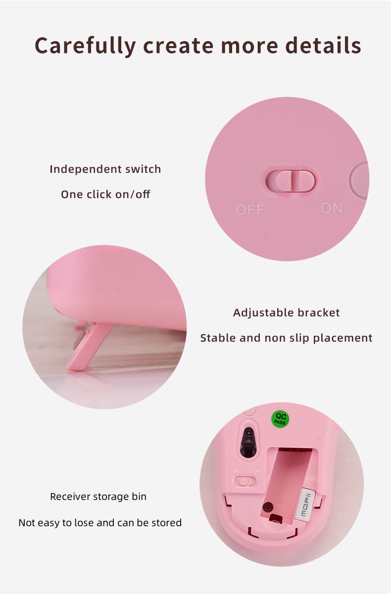 MOFii Sweet PLUS Wireless RED AXIS True Mechanical Keyboard Mouse Set ...