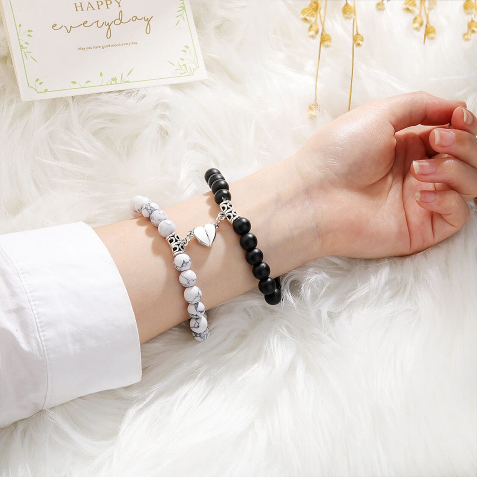 2pcs/Set Magnetic Bracelet Paired Bracelet Lovers Jewelry Valentine's ...