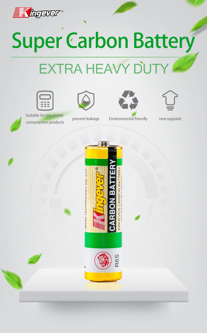 Kingever 100% Original AAA AA C D 9V/6F22 Extra Heavy Duty Green Battery Metal-cased Series ...