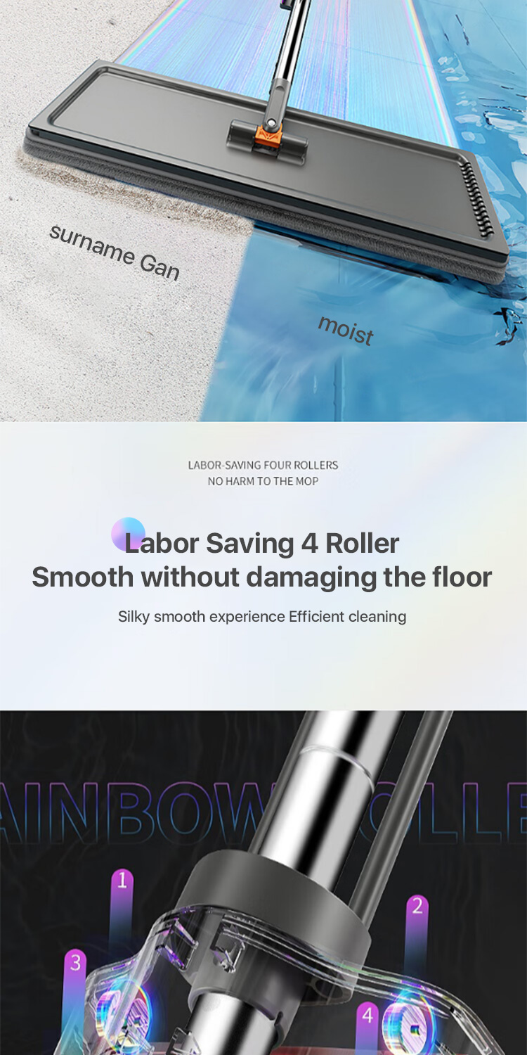 Joybos CHJ140 Flat Mop Household Hand Wash Free Wet and Dry Dual Use ...