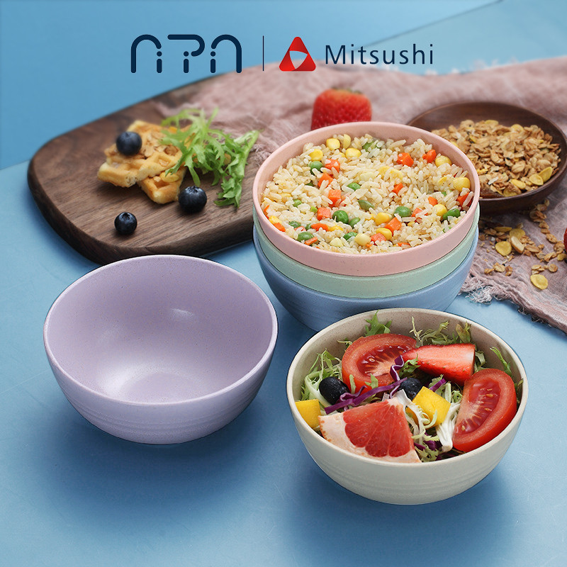 Nipiin 1Pcs Wheat Straw Bowl Microwavable Colorful Household Fruit ...