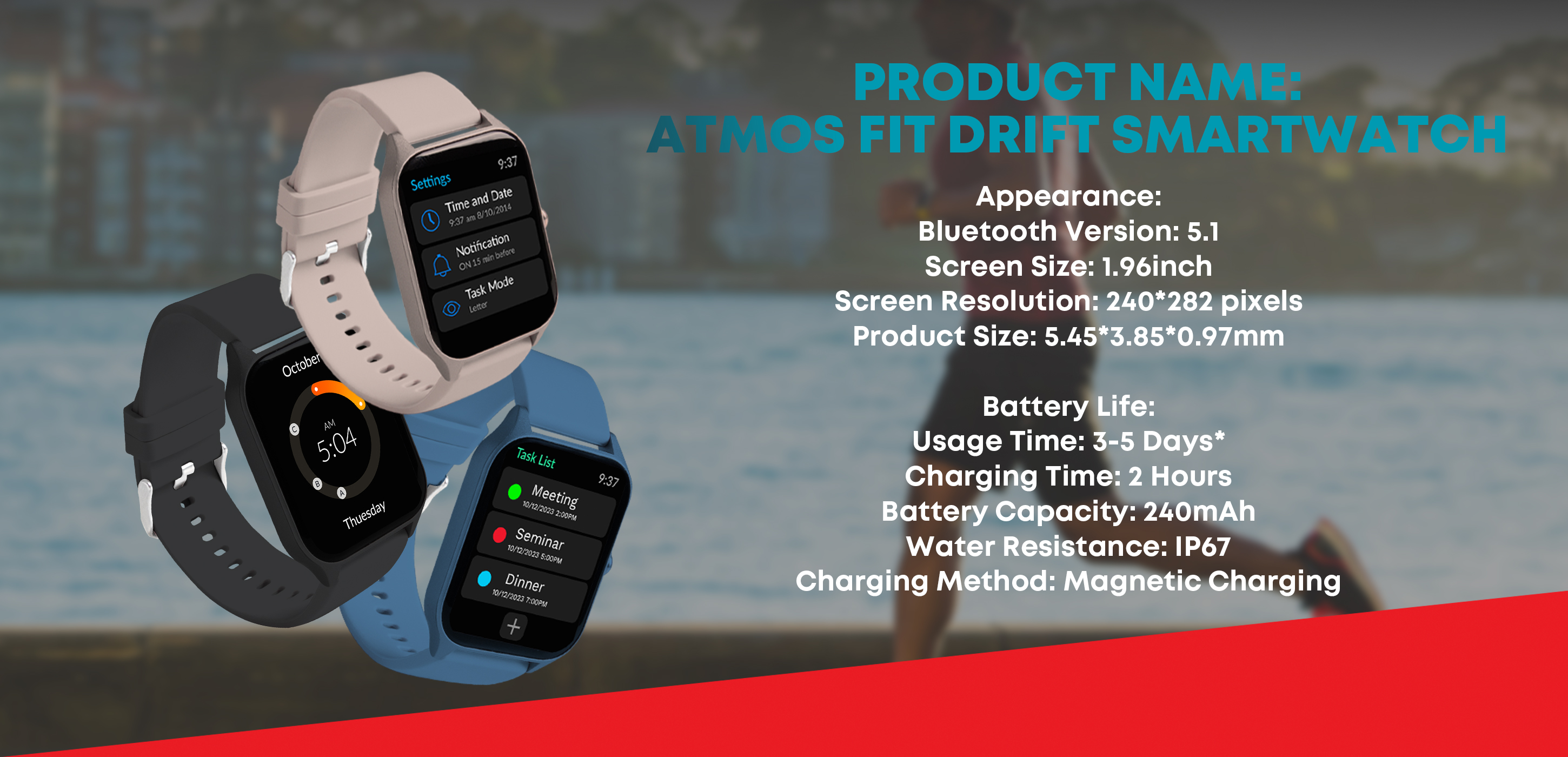 Atmos Fit Drift Smartwatch | Shopee Philippines