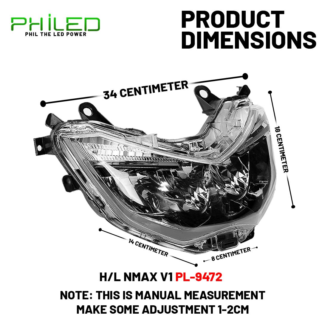 YAMAHA NMAX V1 PHILED PREMIUM STOCK HEADLIGHT ASSY FOR NMAXV1 PLUG AND ...