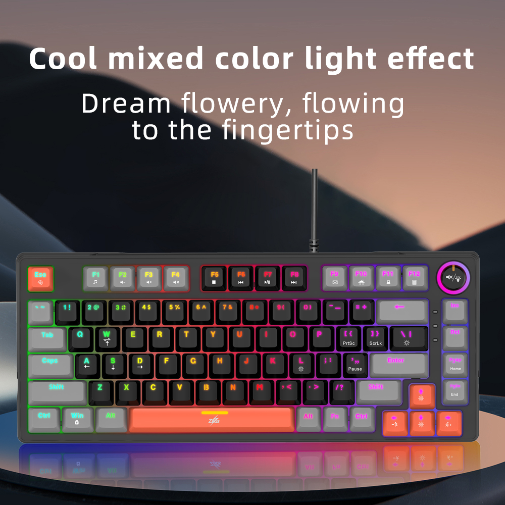 Zeus Hot Swappable Mechanical Gaming Keyboard Wired 82 Keys Color ...