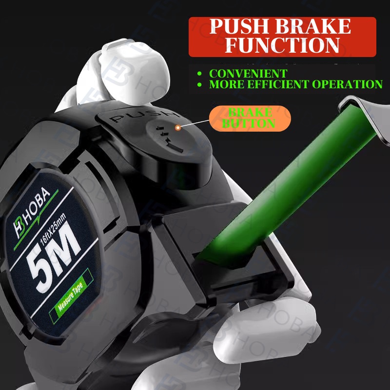 Hoba（Inch+CM）Metro Steel Measuring Tape Fluorescerous Auto Lock Meter ...