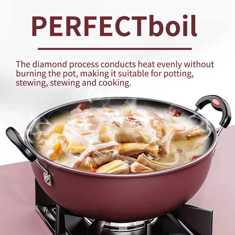 26/28/30 CM Non Stick Soup Pot Thickened Composite Bottom Diamond ...