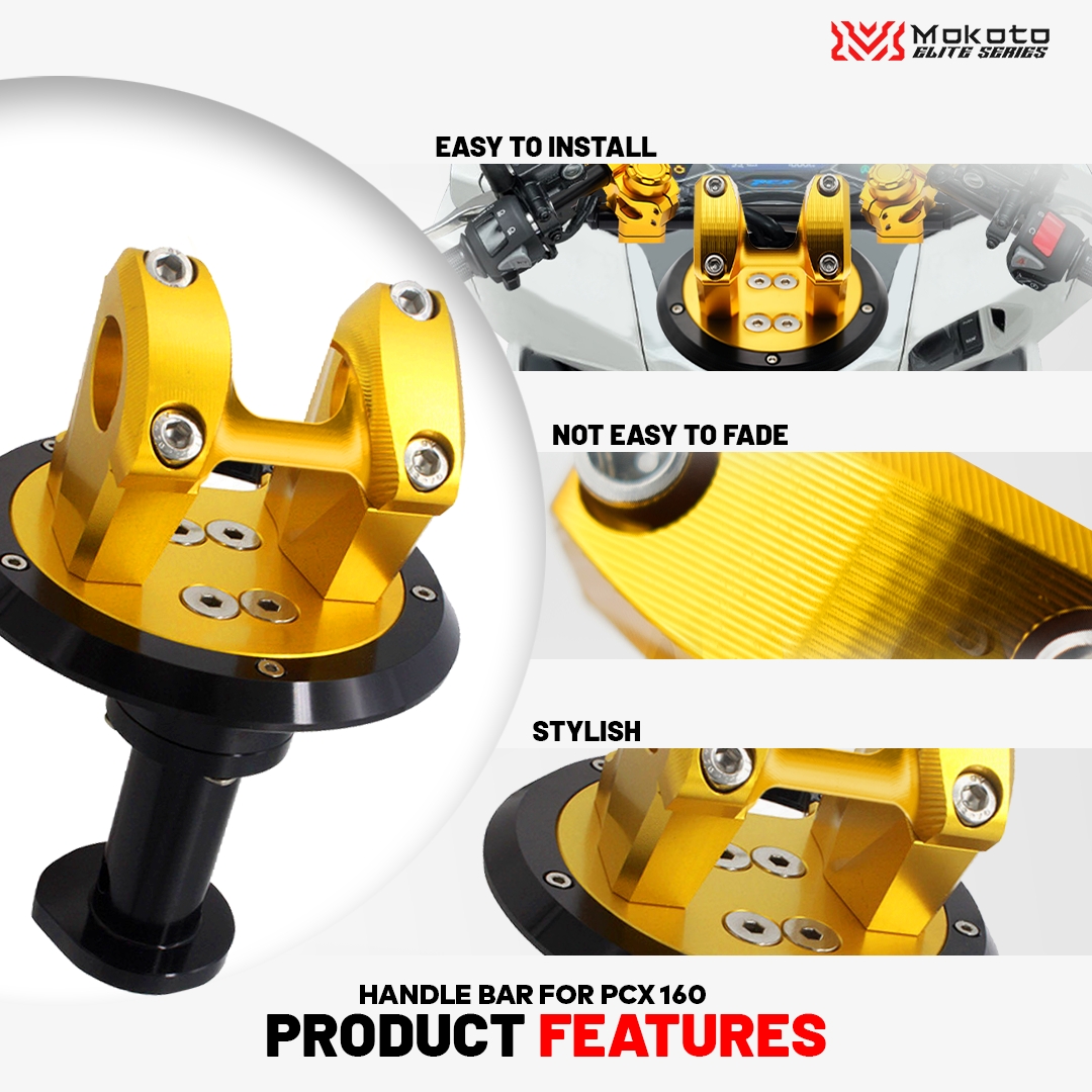 MOKOTO ELITE SERIES PCX 160 HANDLE BAR FORK TUBE CLIP ON CNC ALLOY / HANDLE LEVER BAR CLAMP ...