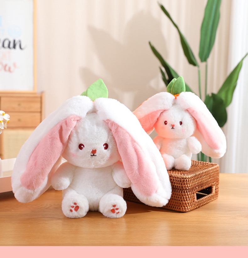 25/45CM 2in1 strawberry rabbit Plush toy Strawberry Bunny plushie Long ...