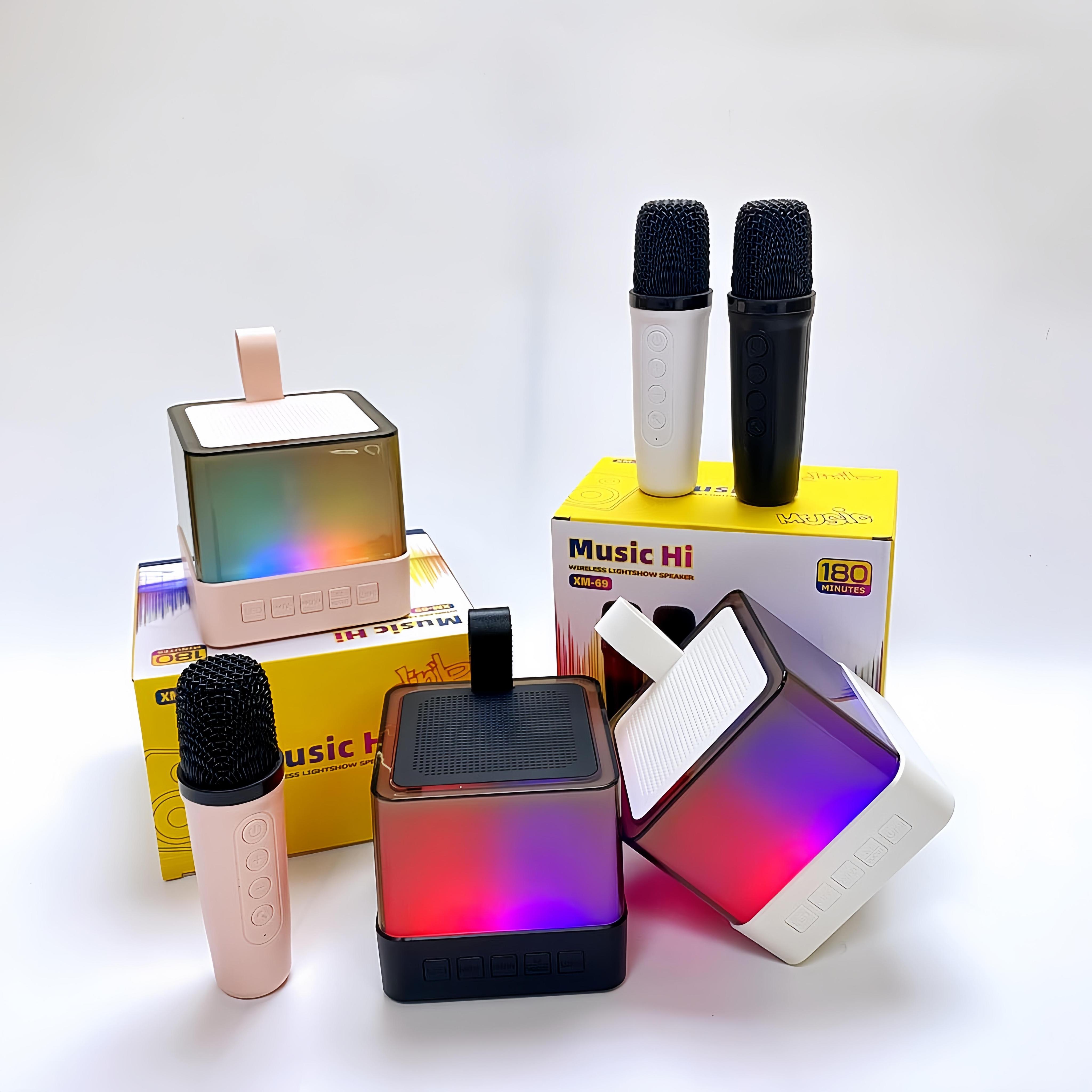 Zeus Mini Karaoke RGB LED Bluetooth Wireless Microphone Portable ...