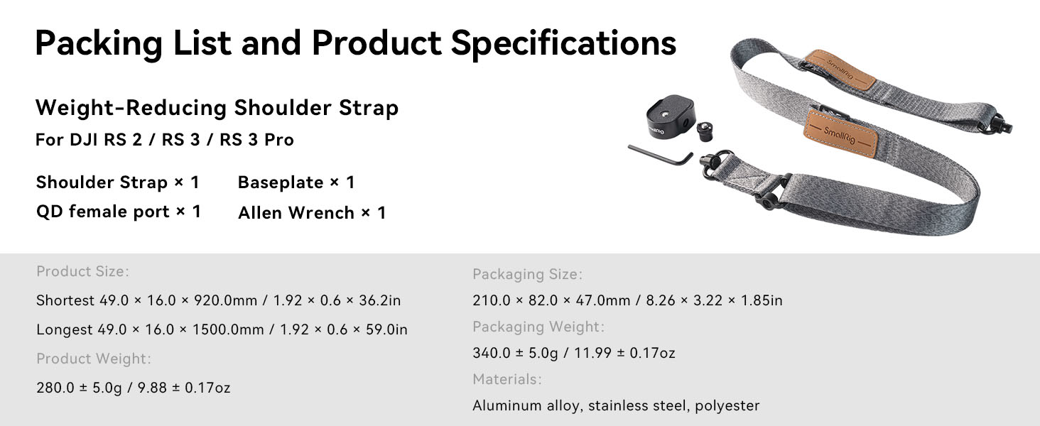 SmallRig Sling Handle with Shoulder Sling Strap for DJI RS 3 / RS 3 Pro ...