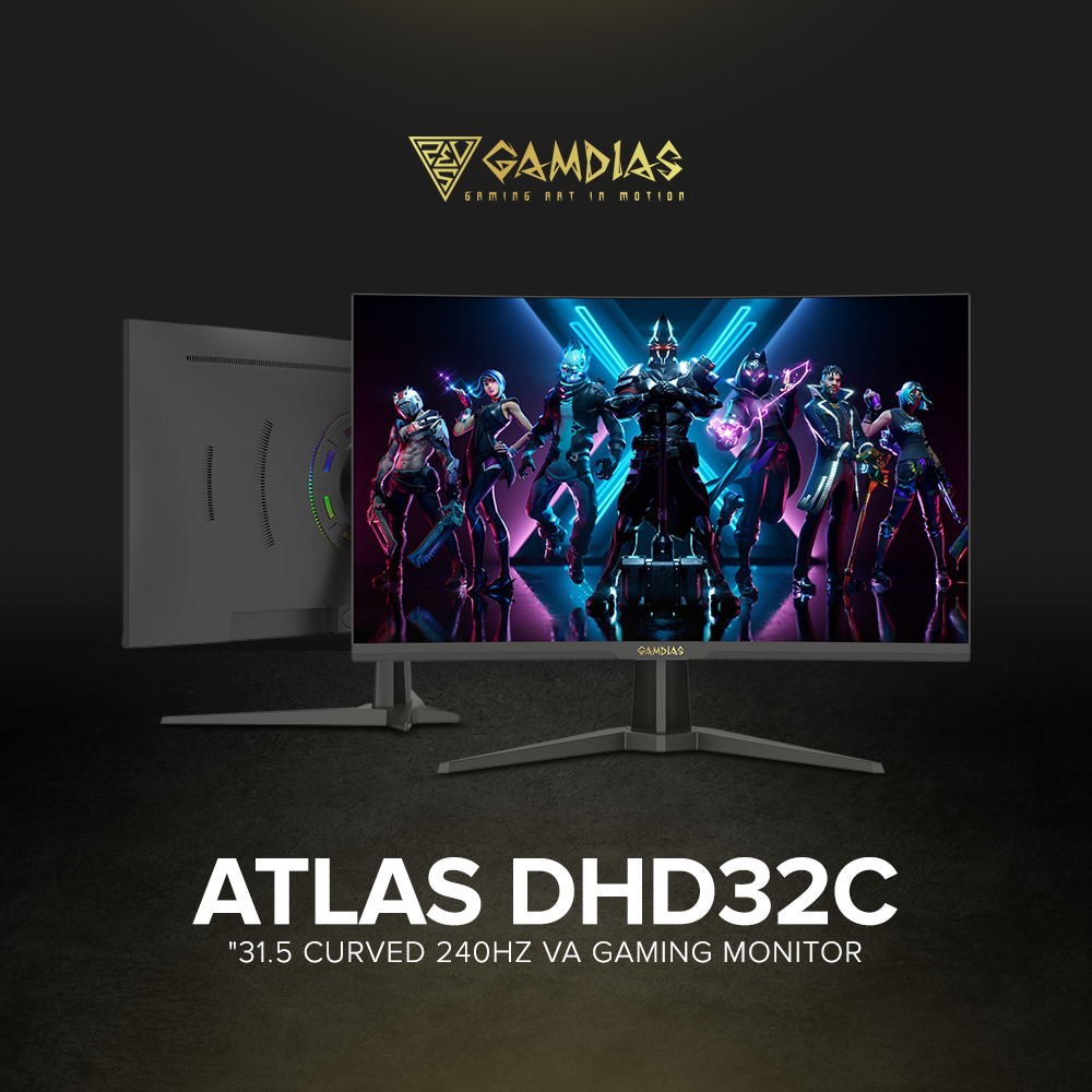 EasyPC| GAMDIAS ATLAS Q32VC/DHD32C Curved Gaming Monitor| 31.5 inch| VA ...