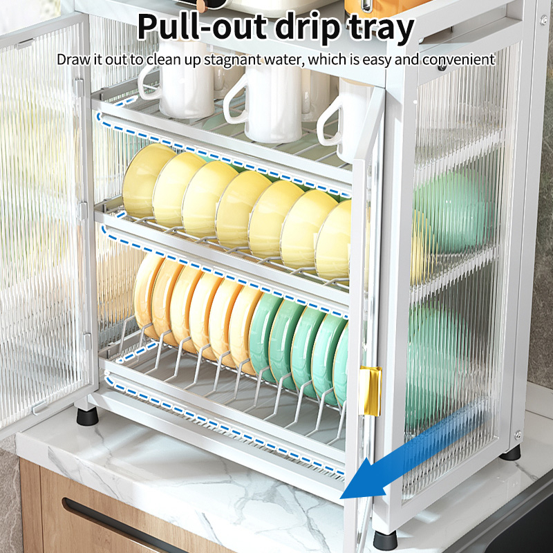 Jiditech Dish Cabinet Dish Rack Drainer Kitchen Countertop Multifun ...