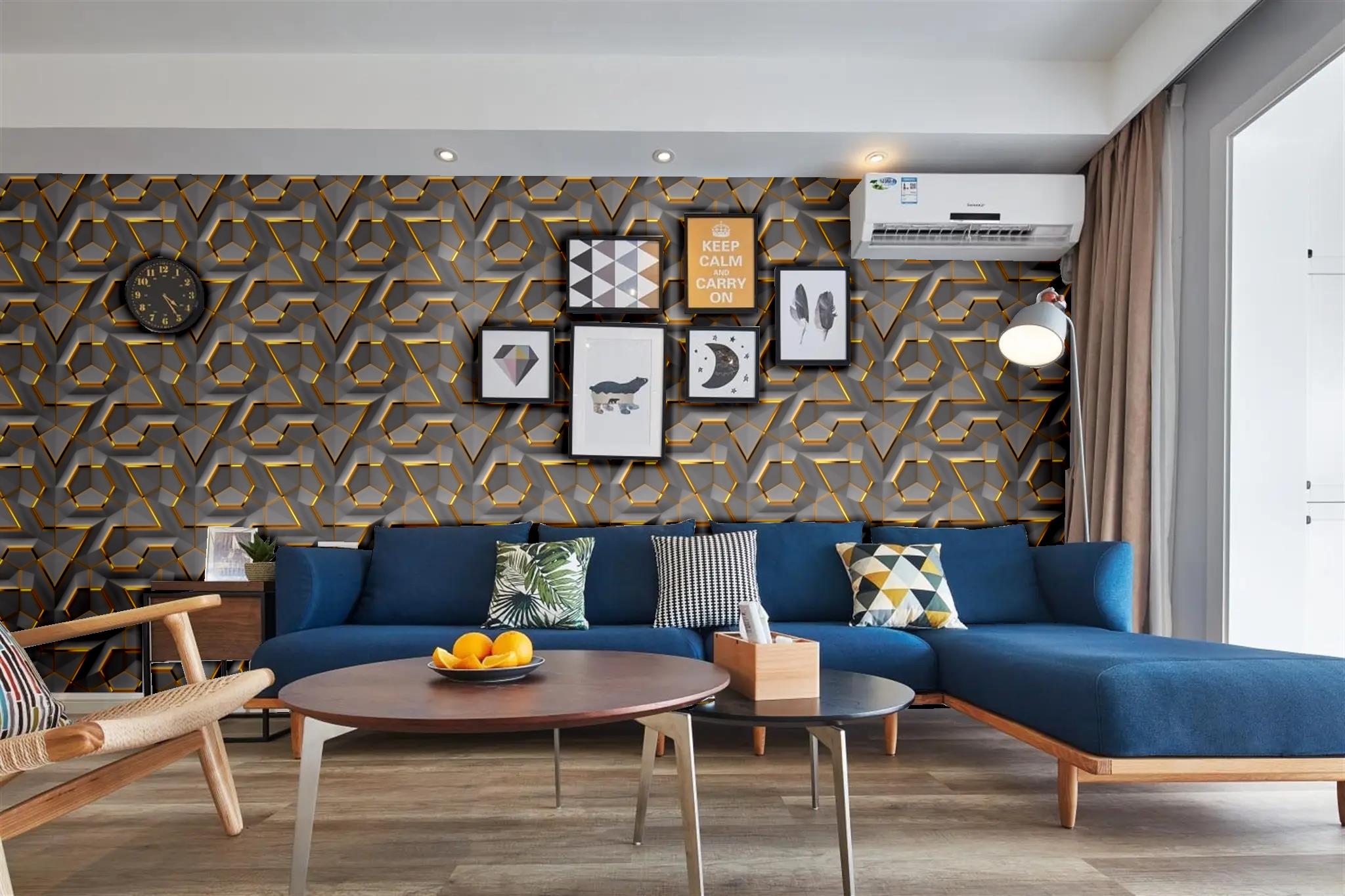 BHW Wallpaper Grid Bricks Abstract Design PVC Waterproof Self Adhesive ...