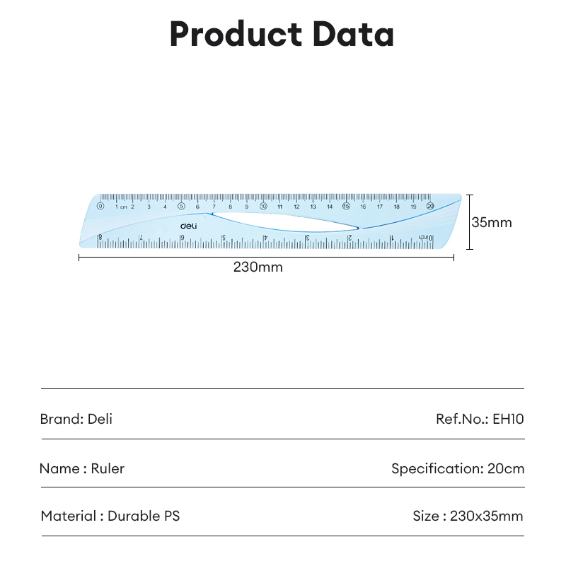 Deli EH11 Basic Ruler Set Drawing School Supplies 20/30cm | Shopee ...