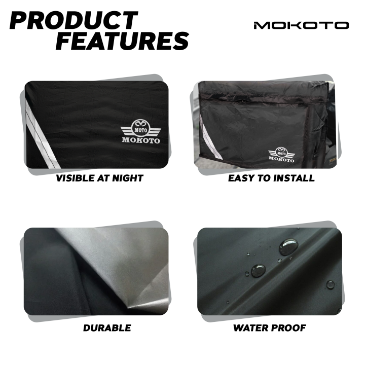 MOKOTO 45L TOP BOX COVER BLACK ALLOY BOX RAIN AND UV PROTECTION ...