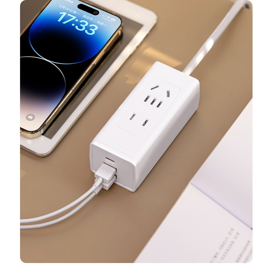 Portable Socket Hub Extension Multifunction Socket With 2 USB And 1 ...