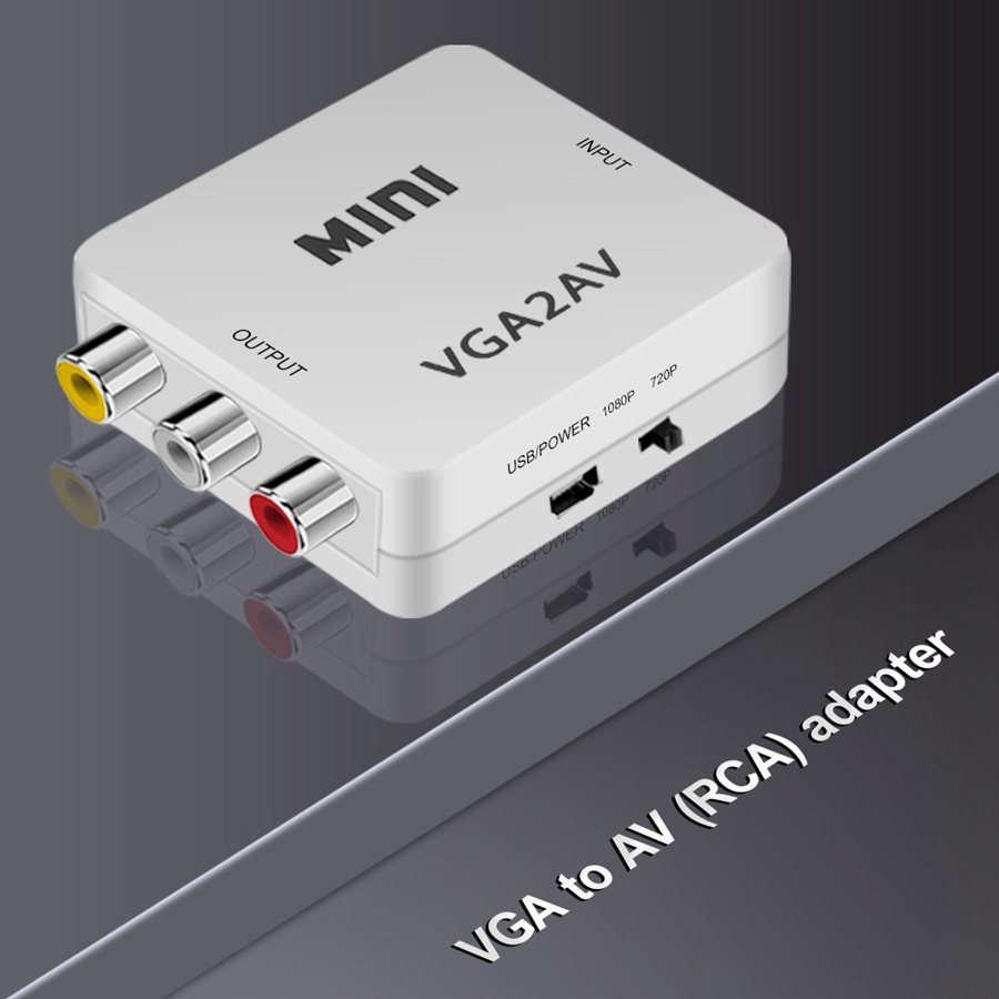 Mini Vga2Av Vga to Av Converter Adapter With 3.5mm Audio 1080P Hd ...