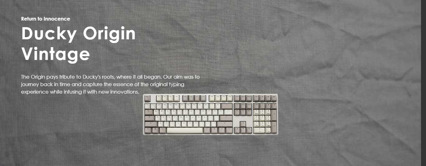 Ducky Origin Vintage Double Shot PBT Mechanical Keyboard (Cherry RGB ...
