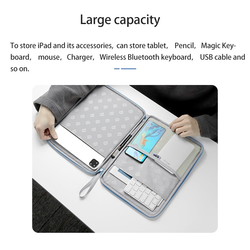 Portable Tablet Bag 10.9/12.9/13.3-inch Multi Pocket iPad Case Handbag ...