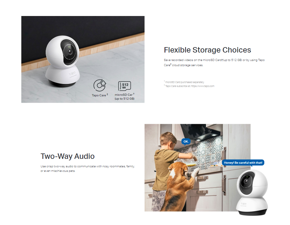 TP-Link Tapo TC72 2K 4MP Pan/Tilt AI Home Security Wi-Fi Indoor CCTV IP ...