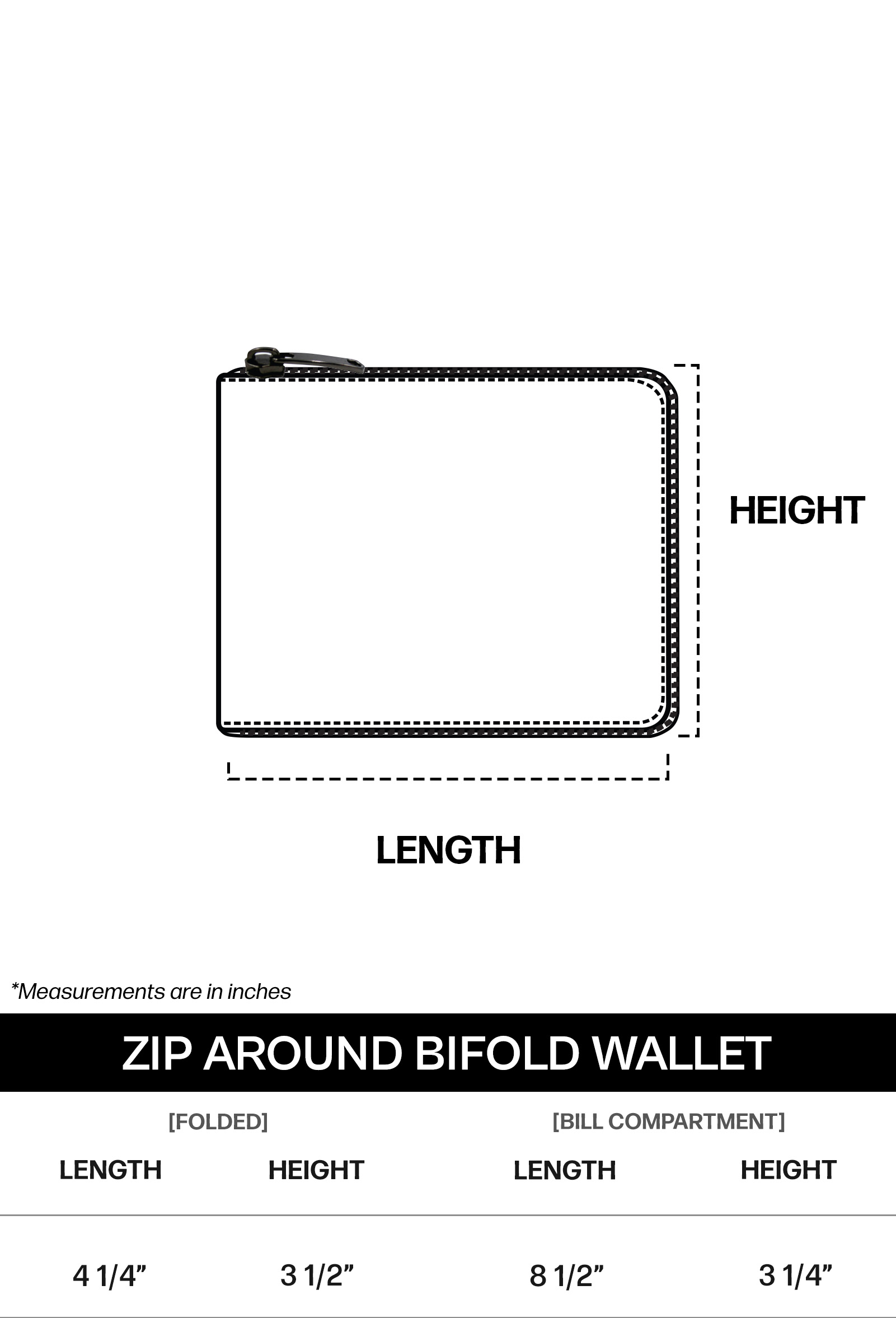 OXGN X Zip-Around Bi-Fold Wallet For Men And Women (Black/Charcoal ...