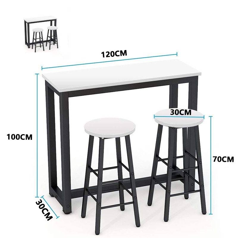 Complete set of bar table dining table chair(bar table*1+high pedals*2 ...