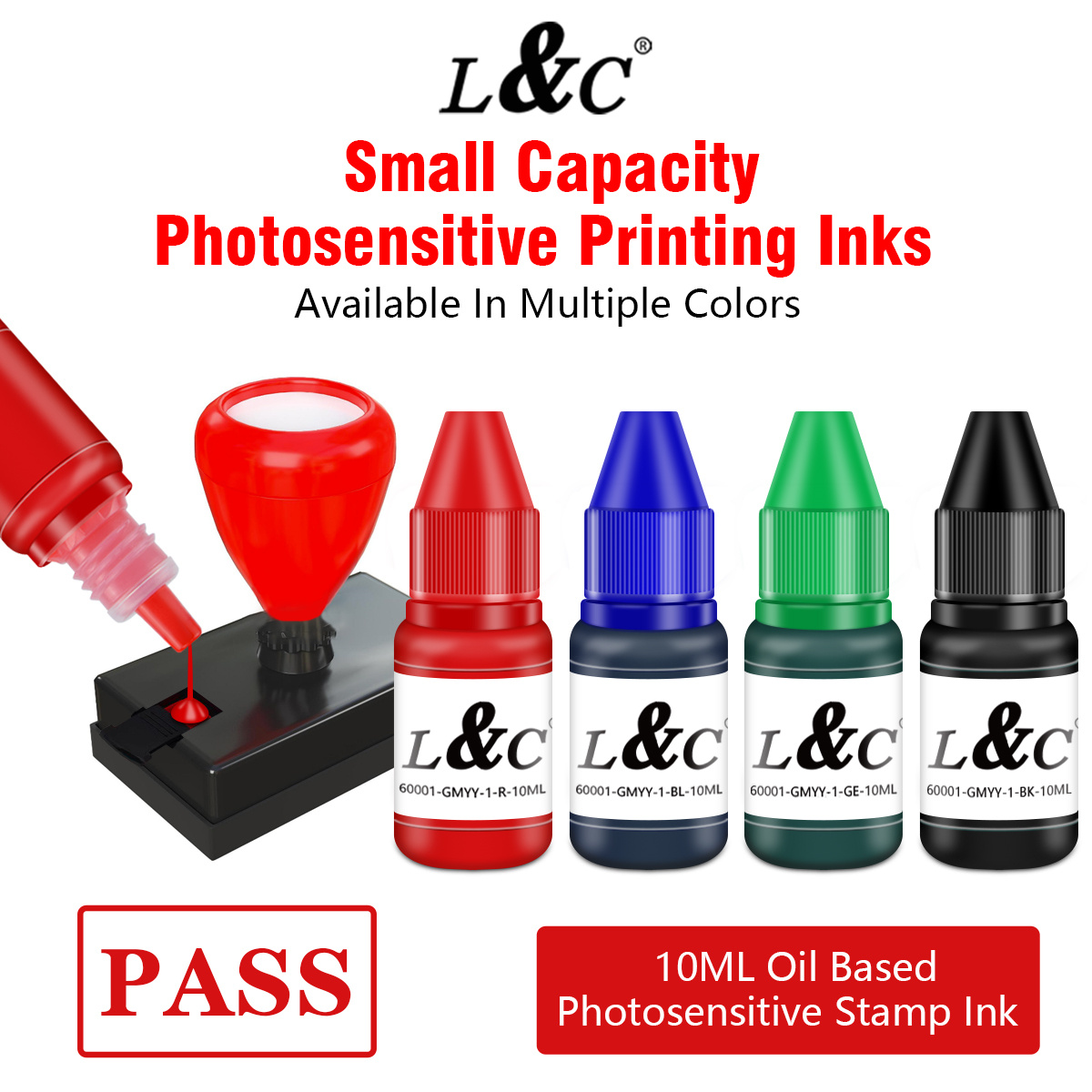 L&C 10m Oil Based Photosensitive Stamp Ink For Company Stamps & Self ...