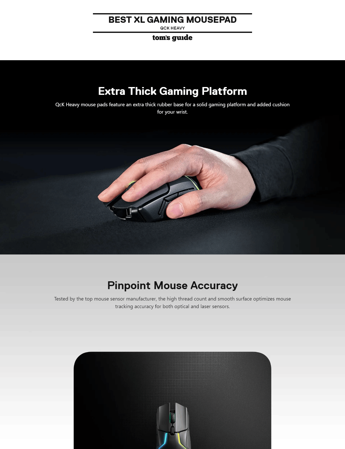 SteelSeries Qck Heavy Large/XXL Maximum Wrist Comfort Extra Thick Micro ...